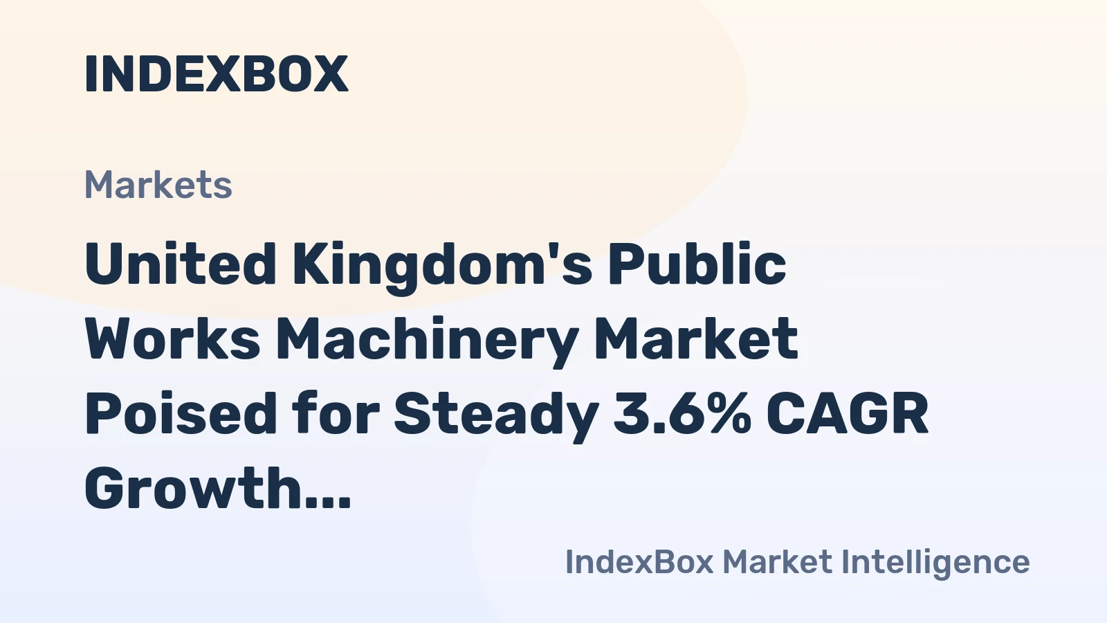 United Kingdom's Public Works Machinery Market Poised for Steady 3.6% CAGR Growth Through 2035