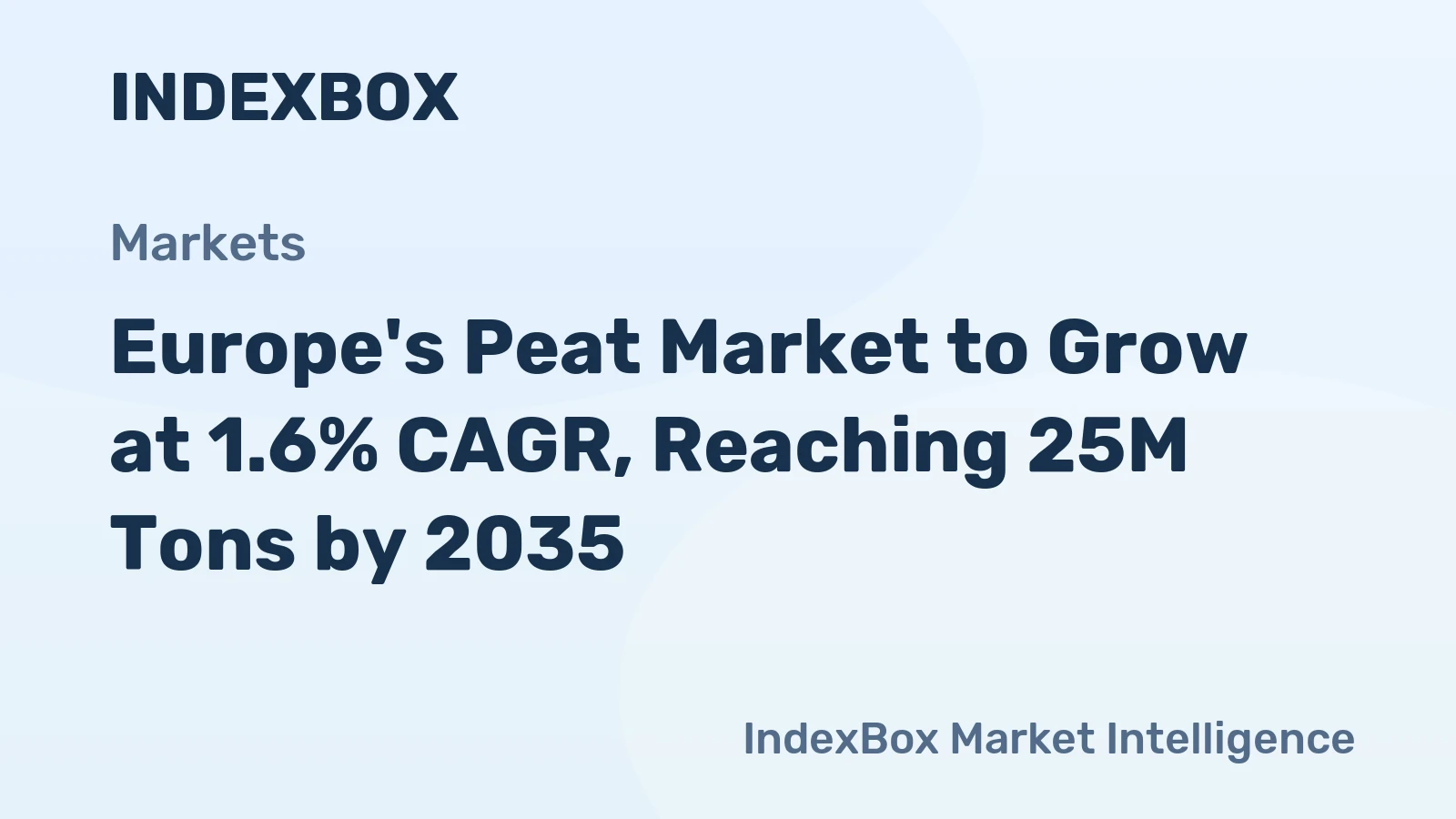 Europe's Peat Market to Grow at 1.6% CAGR, Reaching 25M Tons by 2035