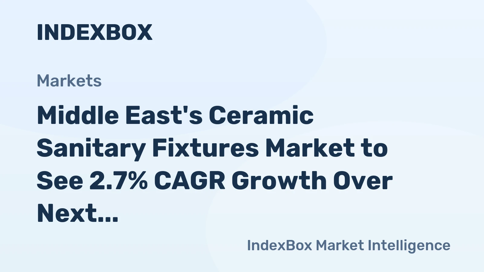 Middle East's Ceramic Sanitary Fixtures Market to See 2.7% CAGR Growth Over Next Decade