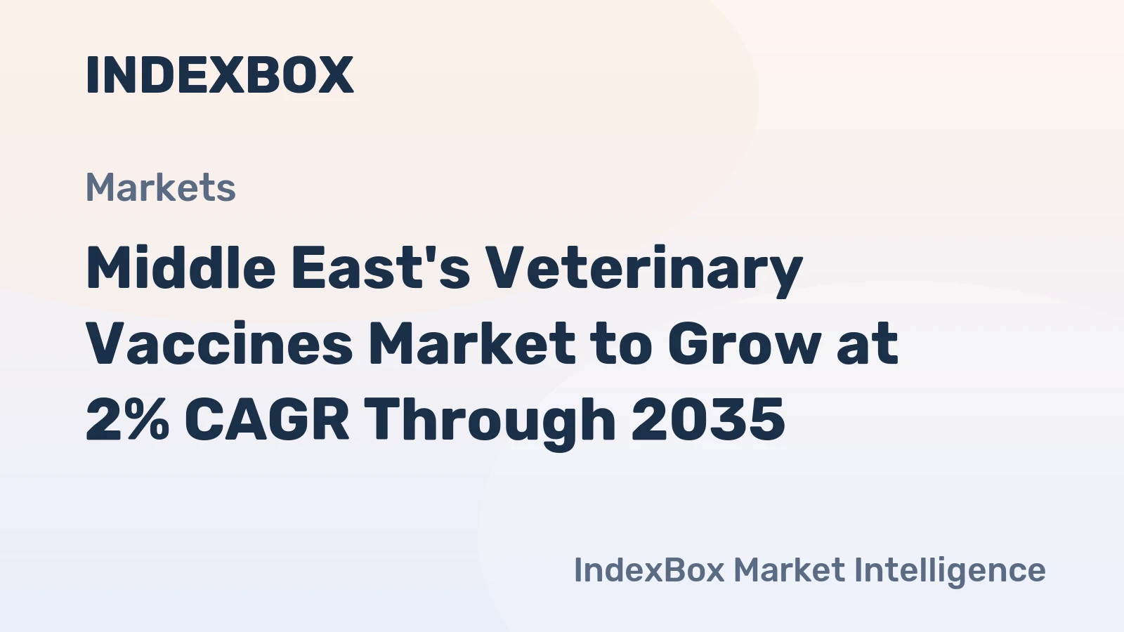 Middle East's Veterinary Vaccines Market to Grow at 2% CAGR Through 2035