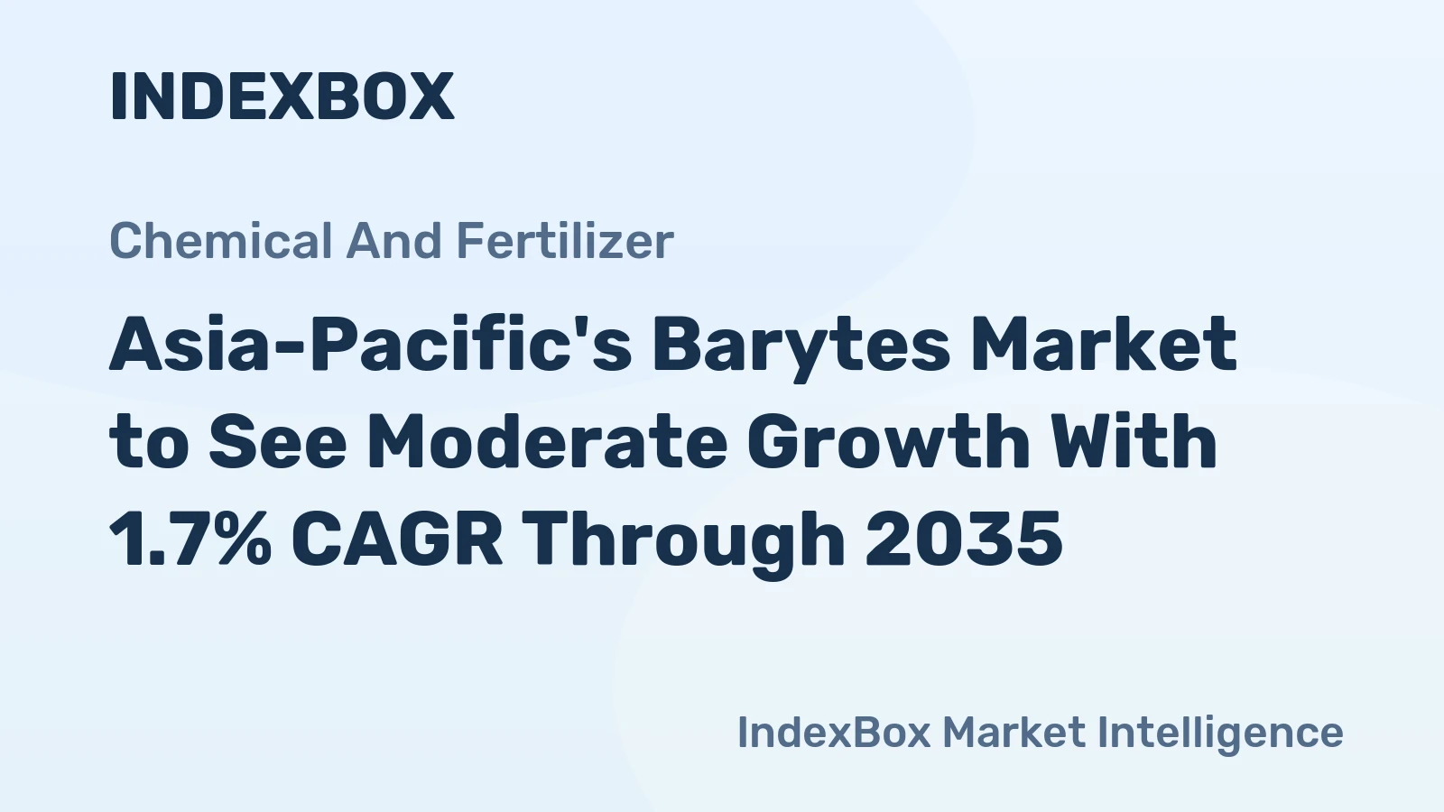 Asia-Pacific's Barytes Market to See Moderate Growth With 1.7% CAGR Through 2035