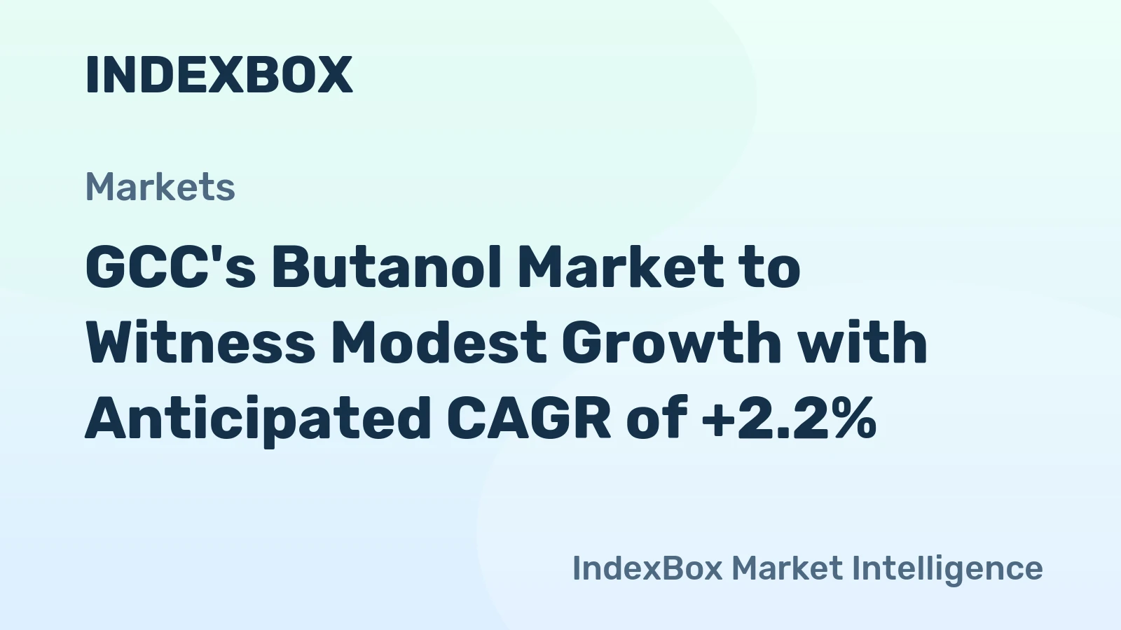 GCC's Butanol Market to Witness Modest Growth with Anticipated CAGR of +2.2%