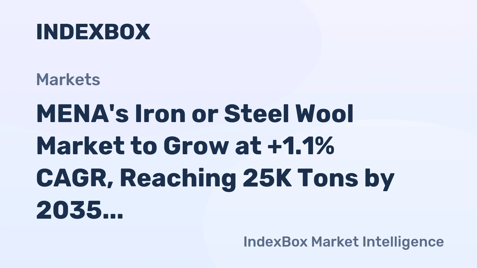 MENA's Iron or Steel Wool Market to Grow at +1.1% CAGR, Reaching 25K Tons by 2035