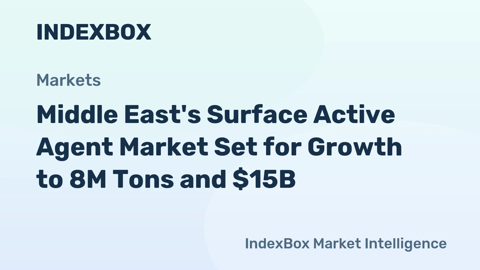 Middle East's Surface Active Agent Market Set for Growth to 8M Tons and $15B