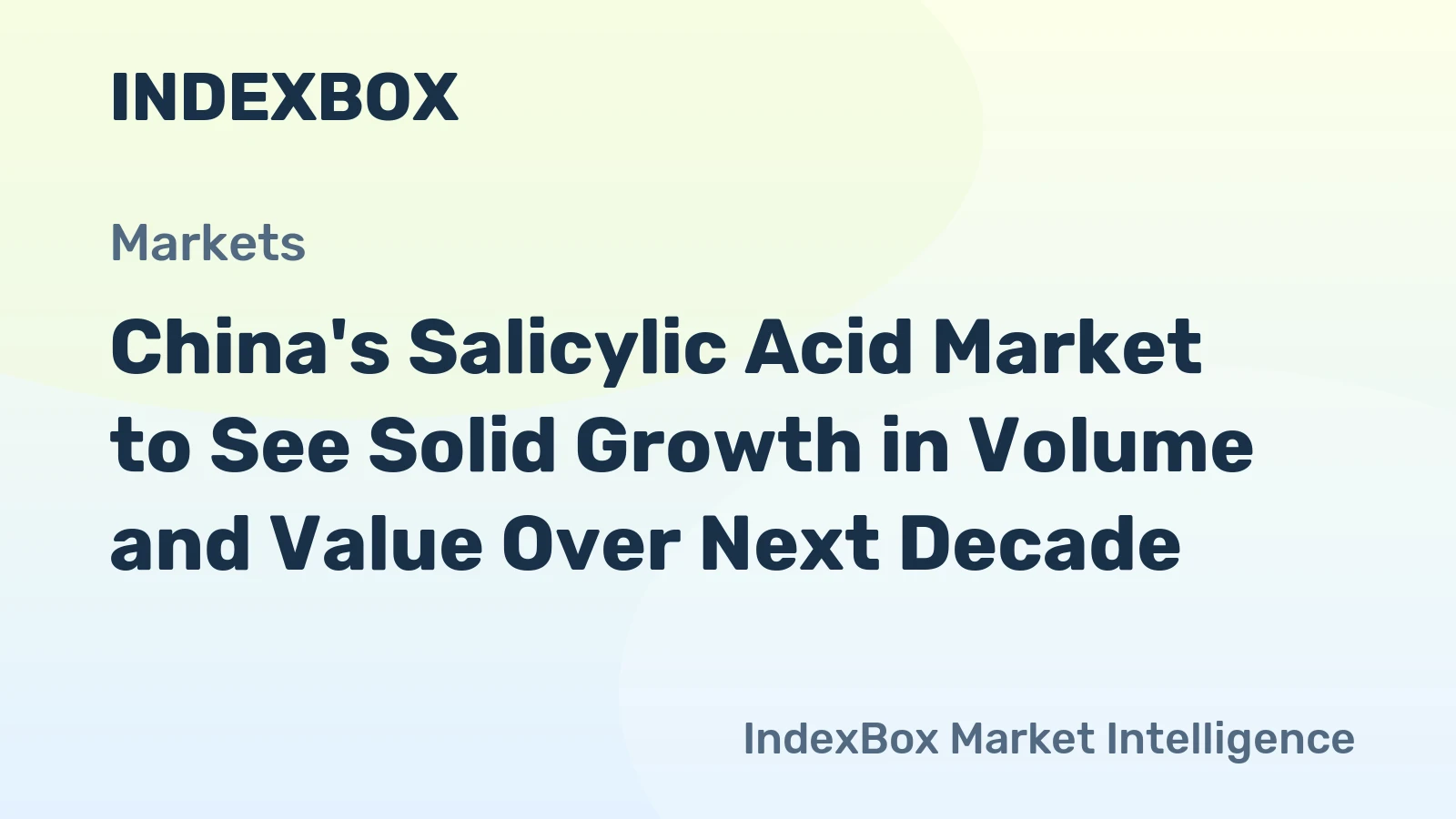 China's Salicylic Acid Market to See Solid Growth in Volume and Value Over Next Decade
