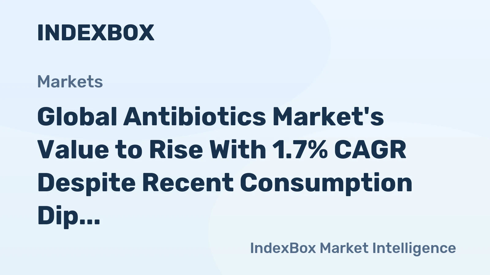 Global Antibiotics Market's Value to Rise With 1.7% CAGR Despite Recent Consumption Dip