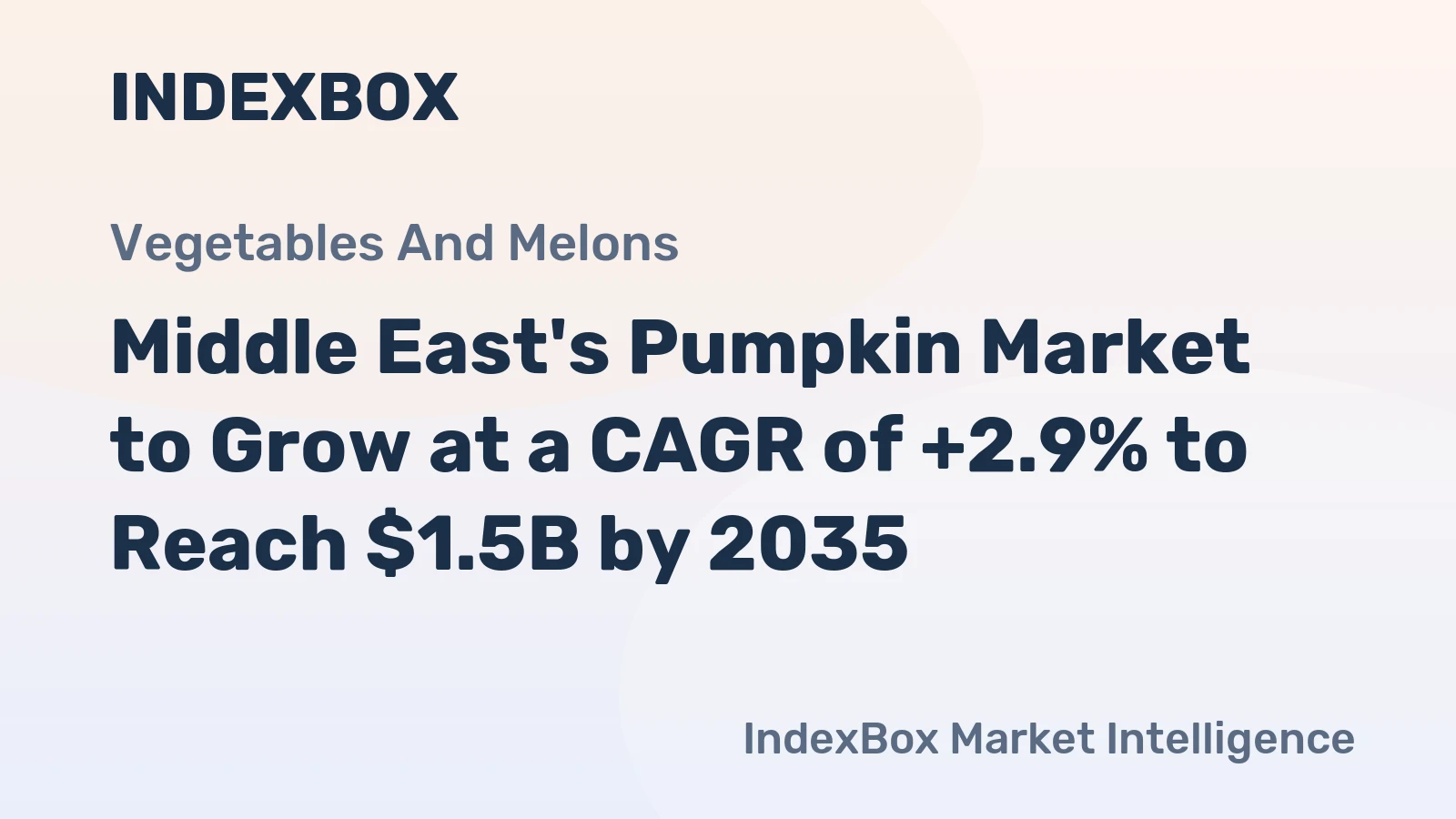 Middle East's Pumpkin Market to Grow at a CAGR of +2.9% to Reach $1.5B by 2035