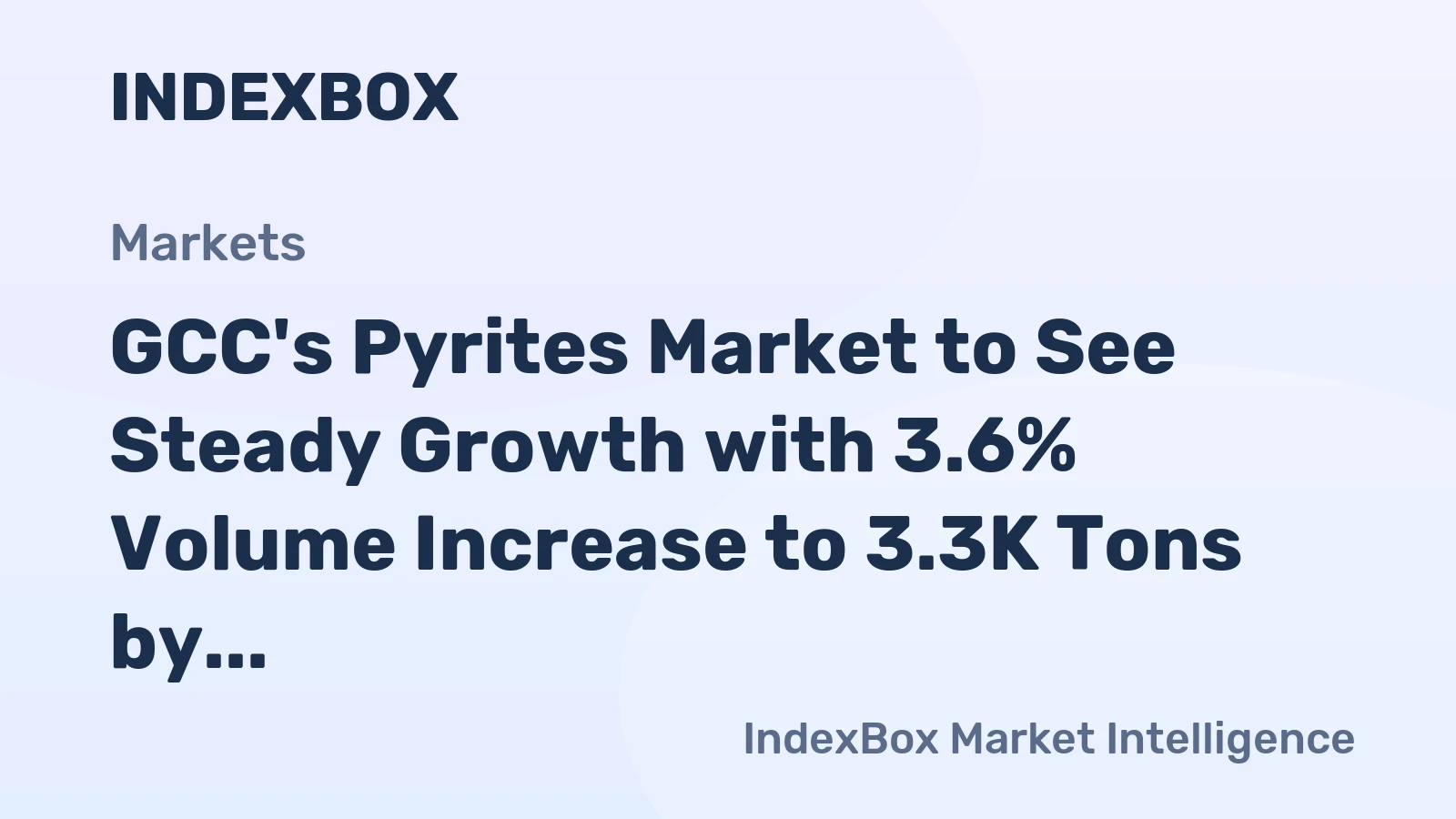 GCC's Pyrites Market to See Steady Growth with 3.6% Volume Increase to 3.3K Tons by 2035, Reaching $1.5M