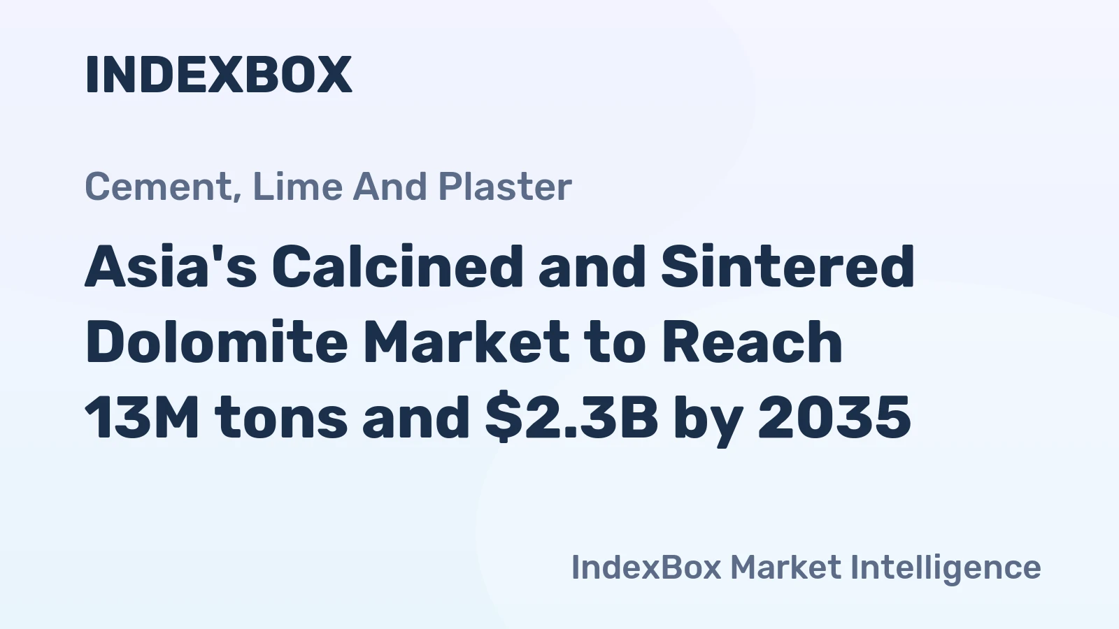 Asia's Calcined and Sintered Dolomite Market to Reach 13M tons and $2.3B by 2035