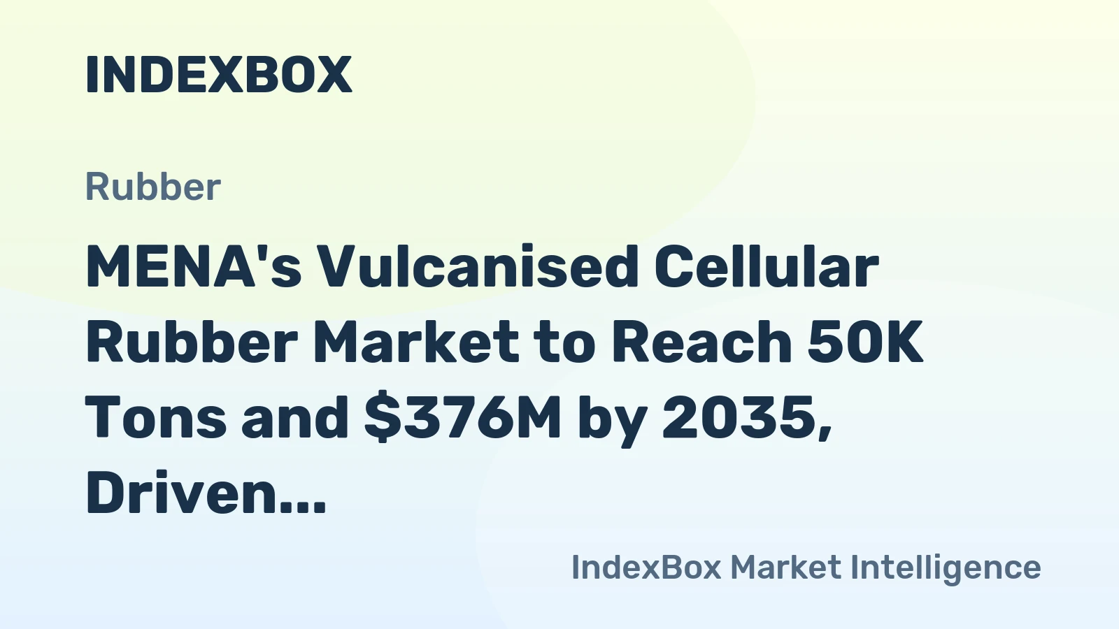 MENA's Vulcanised Cellular Rubber Market to Reach 50K Tons and $376M by 2035, Driven by Technical Uses