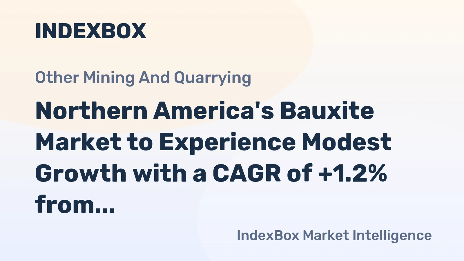 Northern America's Bauxite Market to Experience Modest Growth with a CAGR of +1.2% from 2024 to 2035