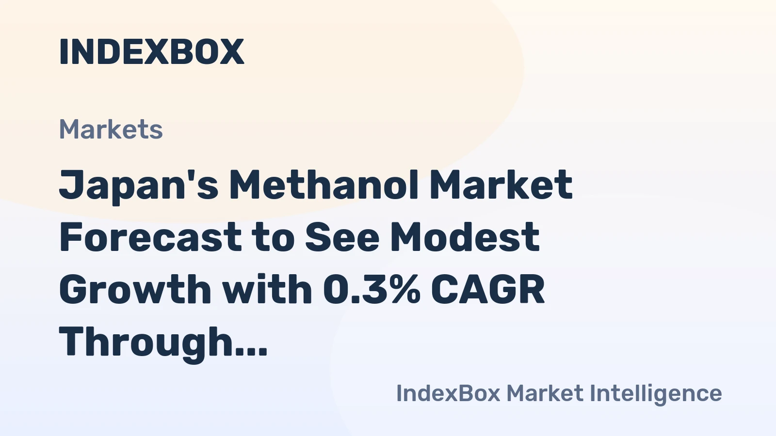 Japan's Methanol Market Forecast to See Modest Growth with 0.3% CAGR Through 2035