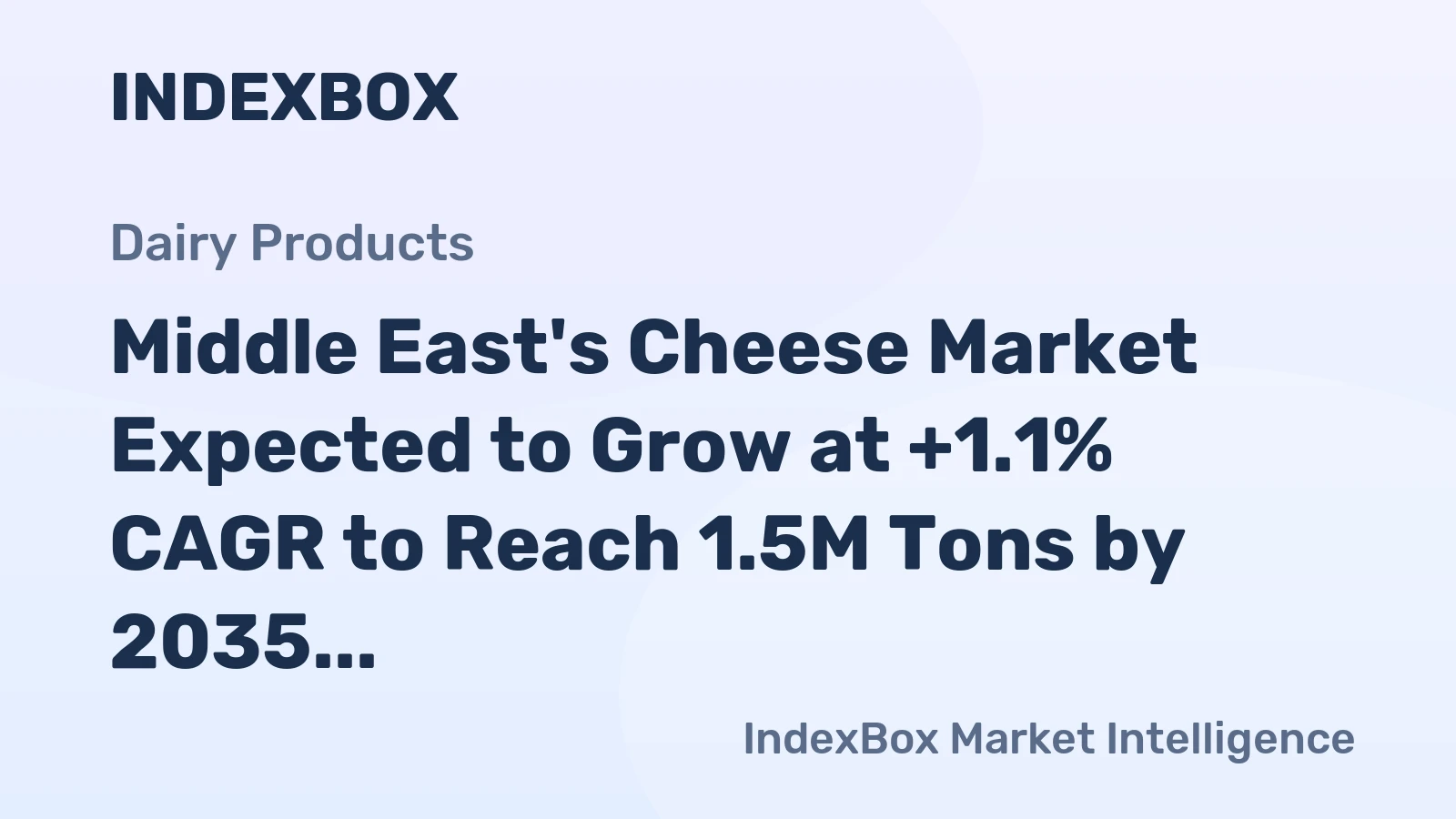 Middle East's Cheese Market Expected to Grow at +1.1% CAGR to Reach 1.5M Tons by 2035, Valued at $11.9B