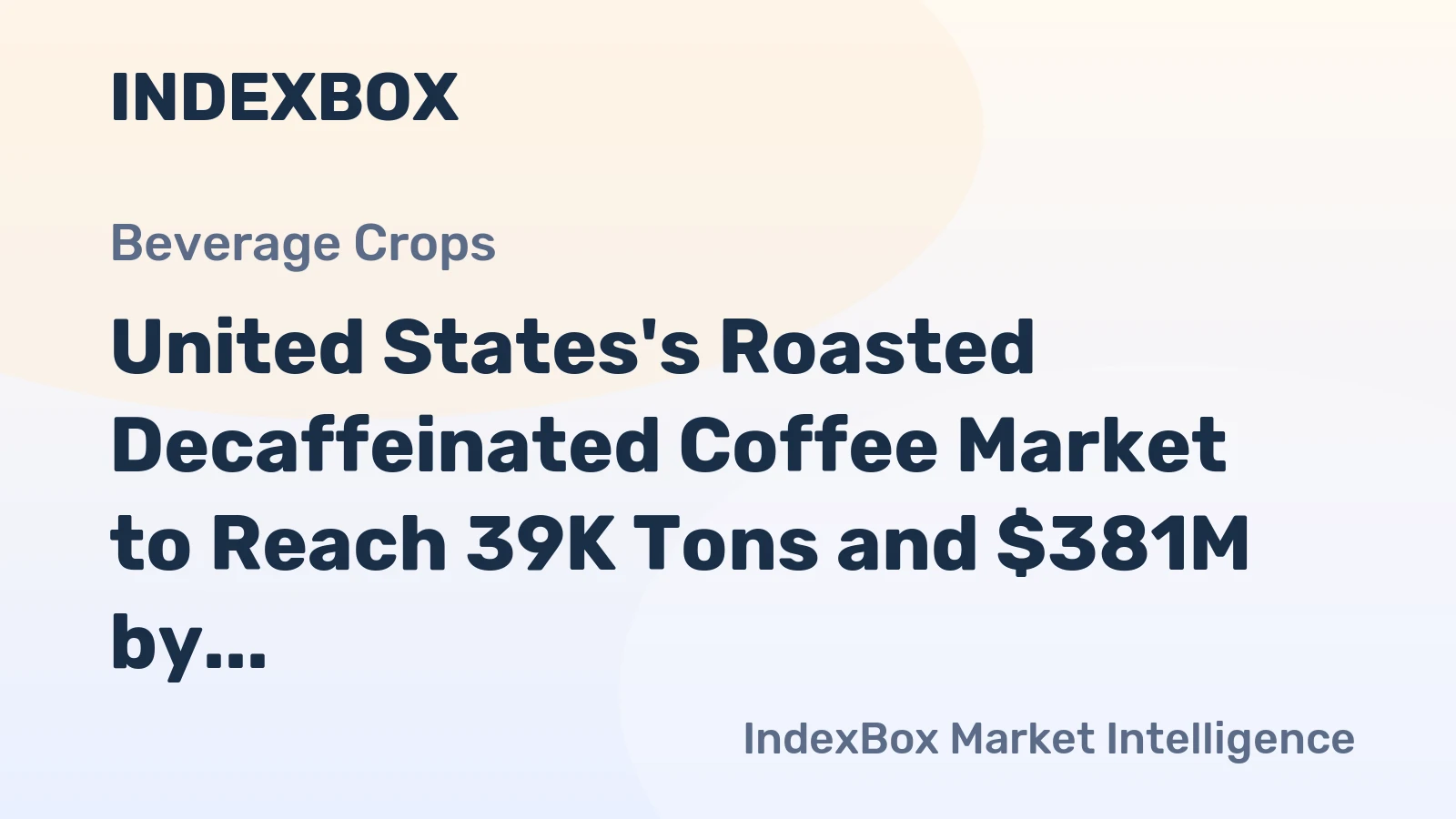 United States's Roasted Decaffeinated Coffee Market to Reach 39K Tons and $381M by 2035