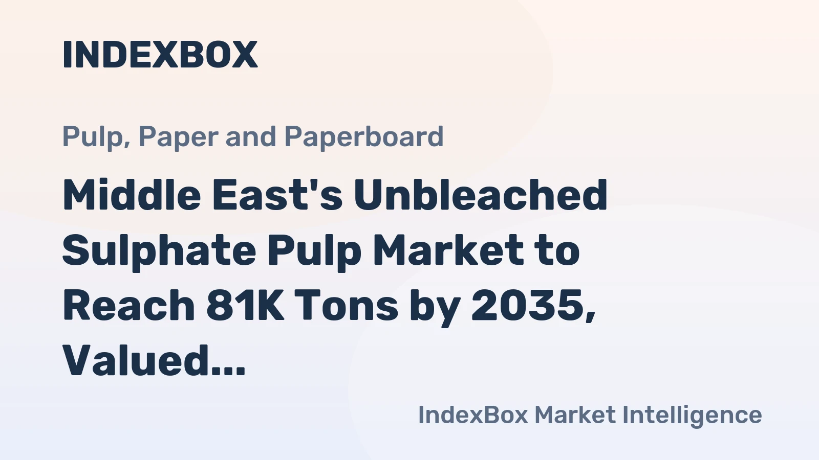 Middle East's Unbleached Sulphate Pulp Market to Reach 81K Tons by 2035, Valued at $62M