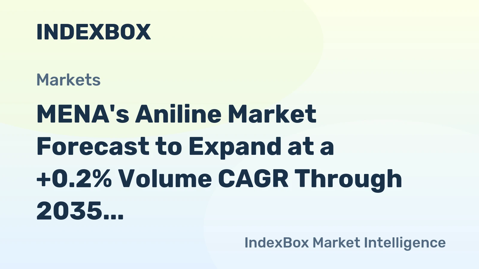 MENA's Aniline Market Forecast to Expand at a +0.2% Volume CAGR Through 2035