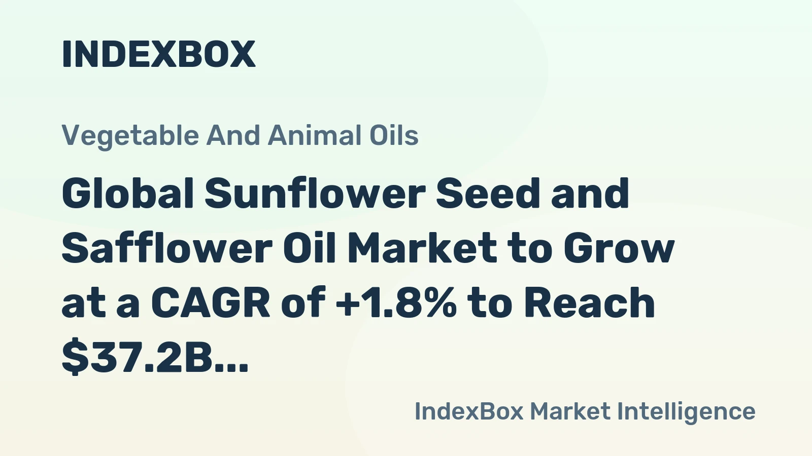 Global Sunflower Seed and Safflower Oil Market to Grow at a CAGR of +1.8% to Reach $37.2B by 2035