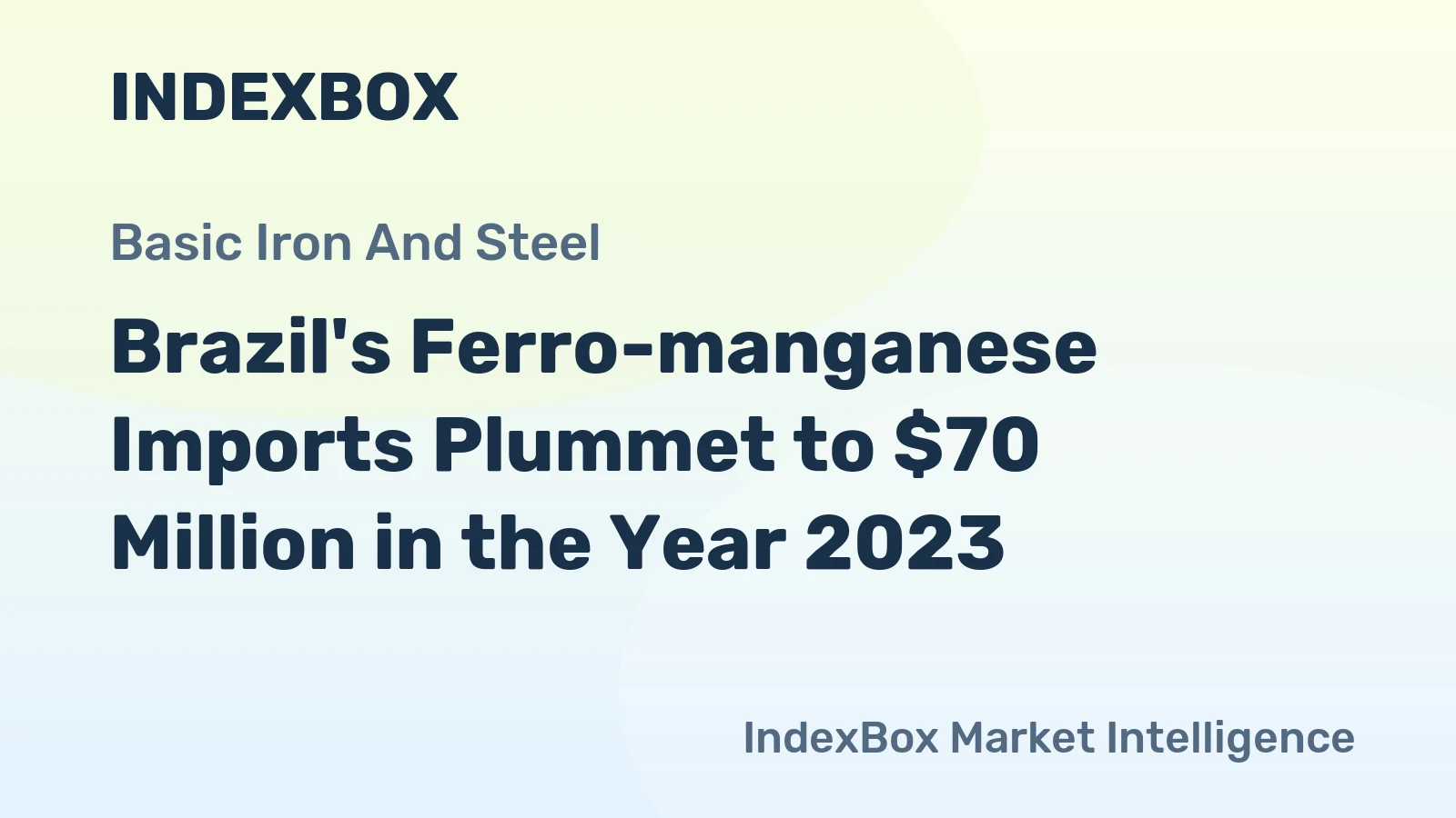 Brazil's Ferro-manganese Imports Plummet to $70 Million in the Year 2023.
