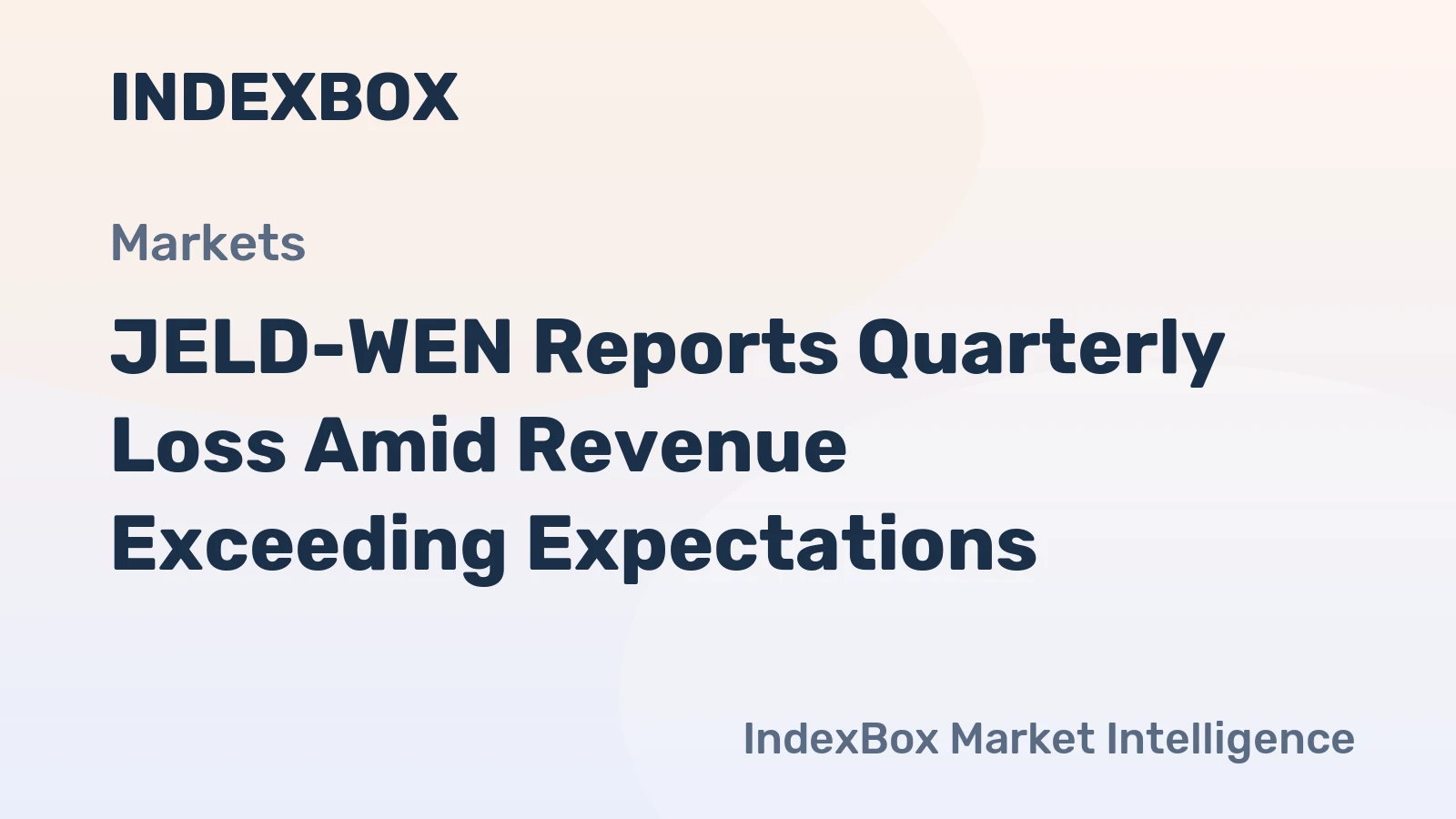 JELD-WEN Reports Quarterly Loss Amid Revenue Exceeding Expectations