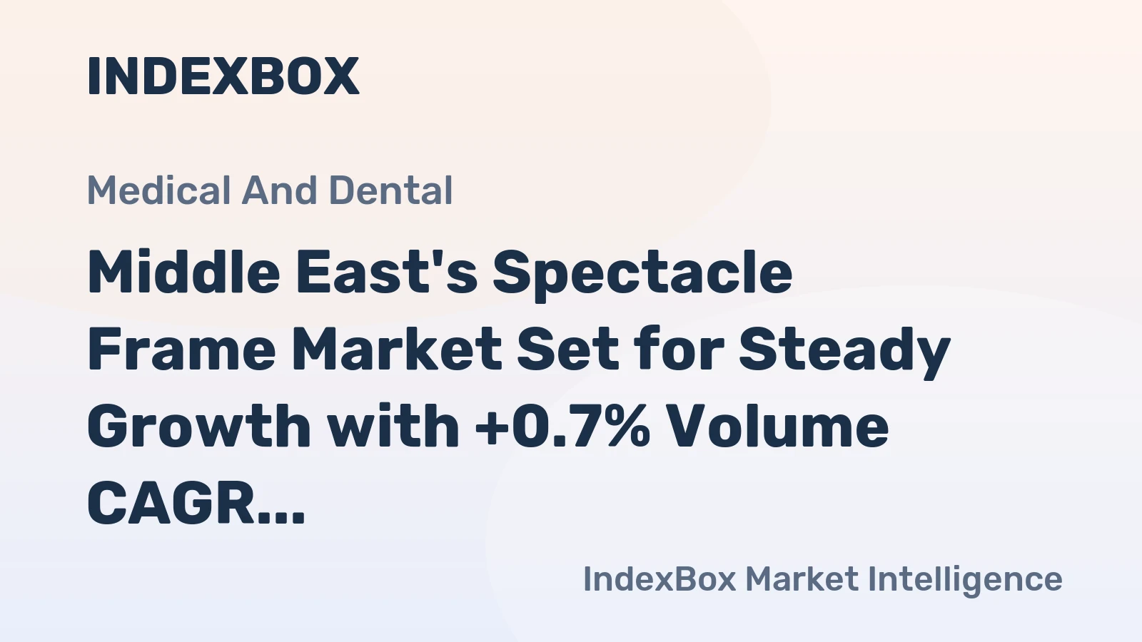 Middle East's Spectacle Frame Market Set for Steady Growth with +0.7% Volume CAGR Through 2035