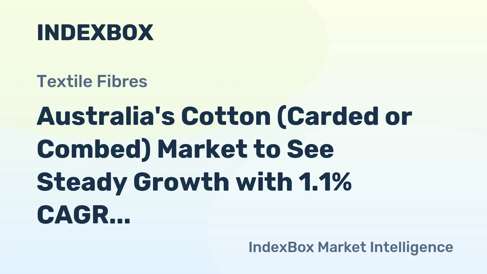 Australia's Cotton (Carded or Combed) Market to See Steady Growth with 1.1% CAGR, Reaching 527 Tons by 2035