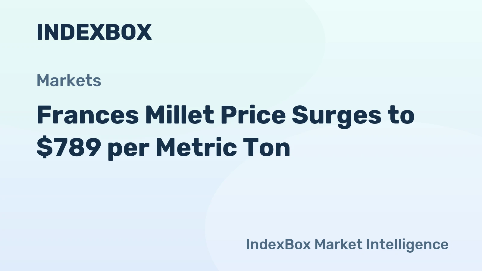 Frances Millet Price Surges to $789 per Metric Ton