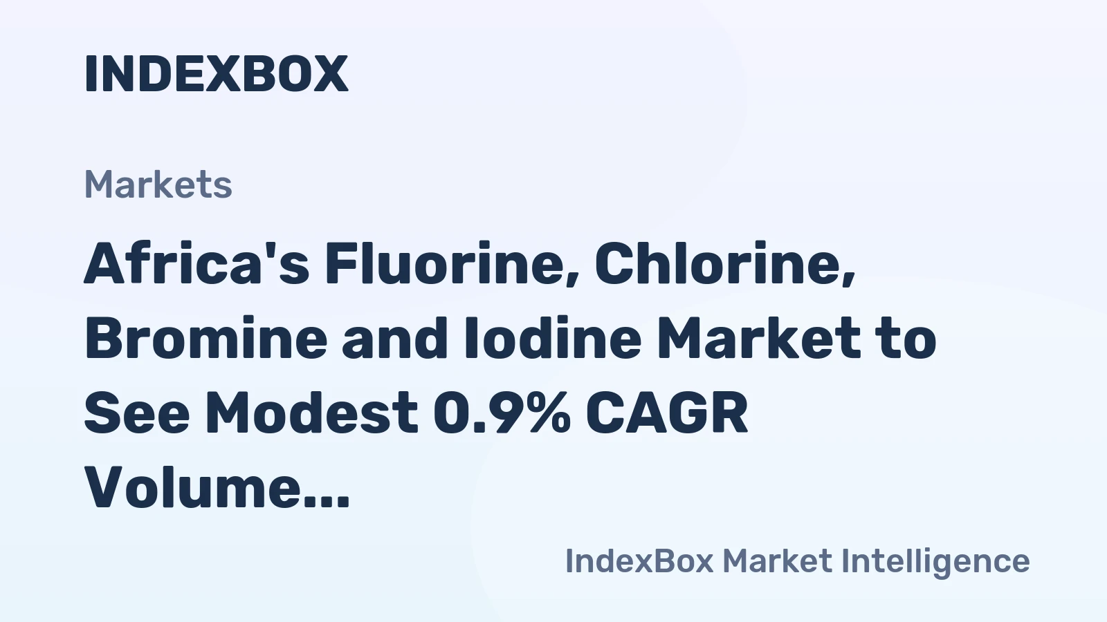 Africa's Fluorine, Chlorine, Bromine and Iodine Market to See Modest 0.9% CAGR Volume Growth Through 2035