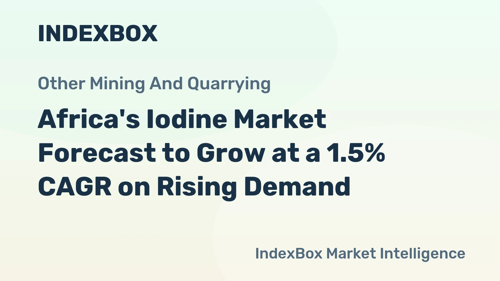 Africa's Iodine Market Forecast to Grow at a 1.5% CAGR on Rising Demand