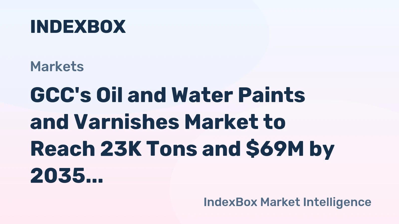 GCC's Oil and Water Paints and Varnishes Market to Reach 23K Tons and $69M by 2035