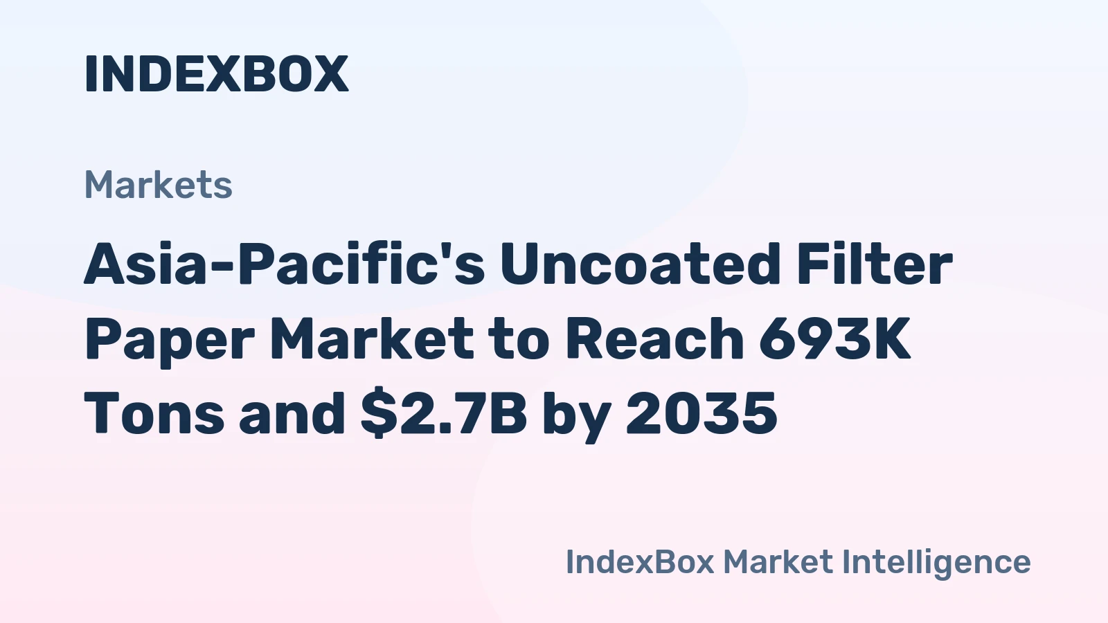 Asia-Pacific's Uncoated Filter Paper Market to Reach 693K Tons and $2.7B by 2035