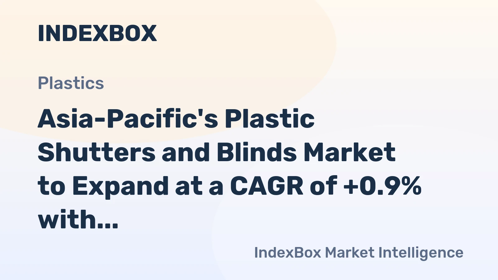 Asia-Pacific's Plastic Shutters and Blinds Market to Expand at a CAGR of +0.9% with Growing Demand