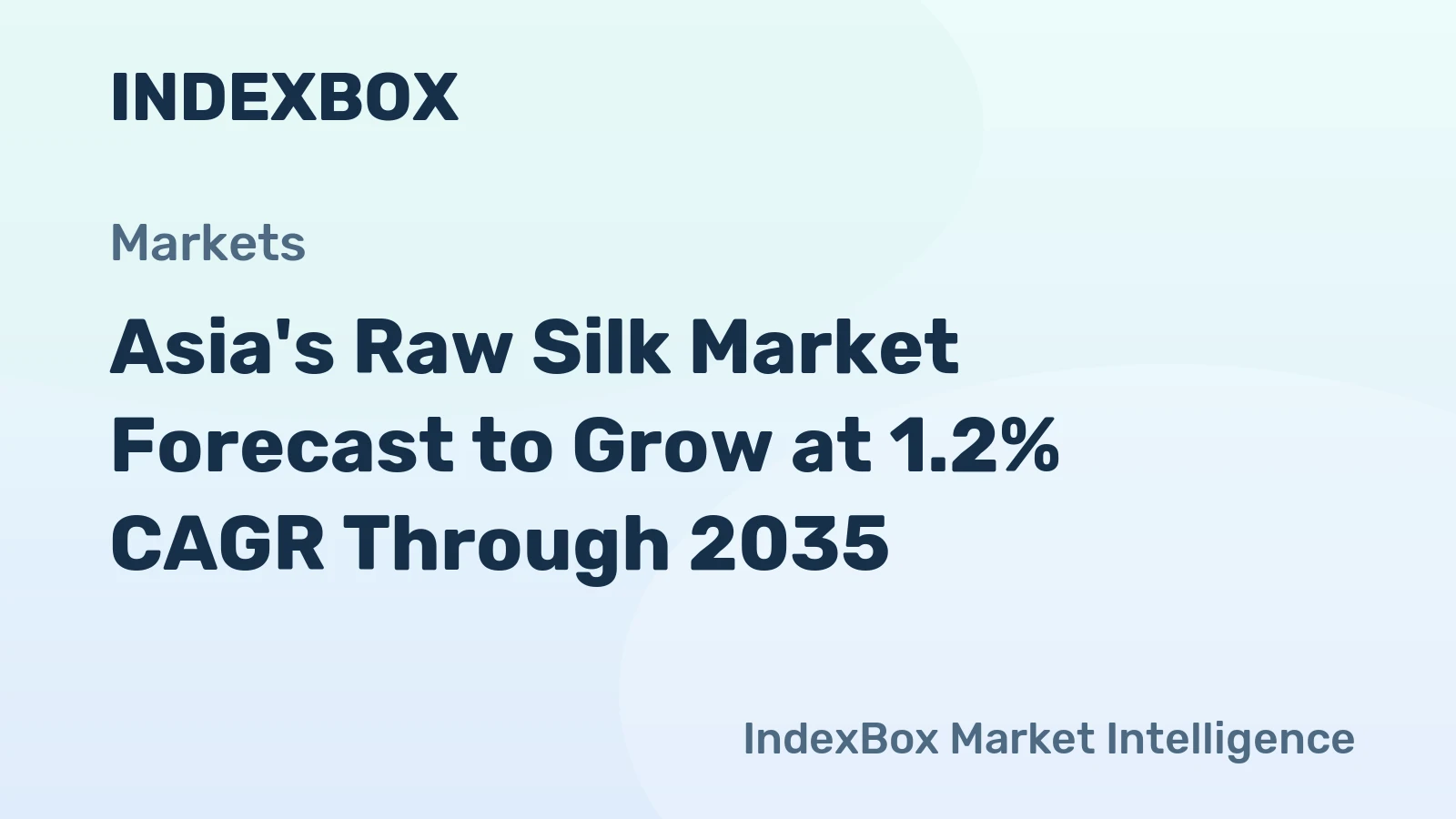 Asia's Raw Silk Market Forecast to Grow at 1.2% CAGR Through 2035