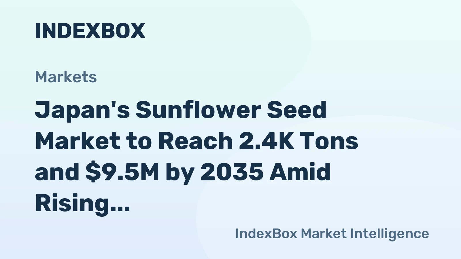 Japan's Sunflower Seed Market to Reach 2.4K Tons and $9.5M by 2035 Amid Rising Demand