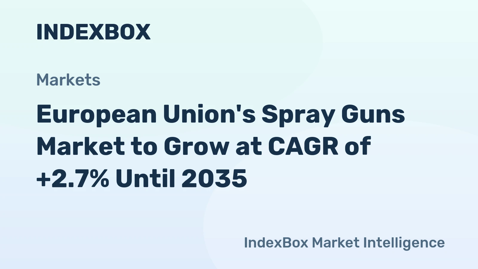 European Union's Spray Guns Market to Grow at CAGR of +2.7% Until 2035