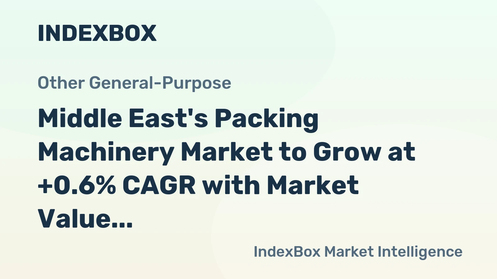 Middle East's Packing Machinery Market to Grow at +0.6% CAGR with Market Value Reaching $811M by 2035