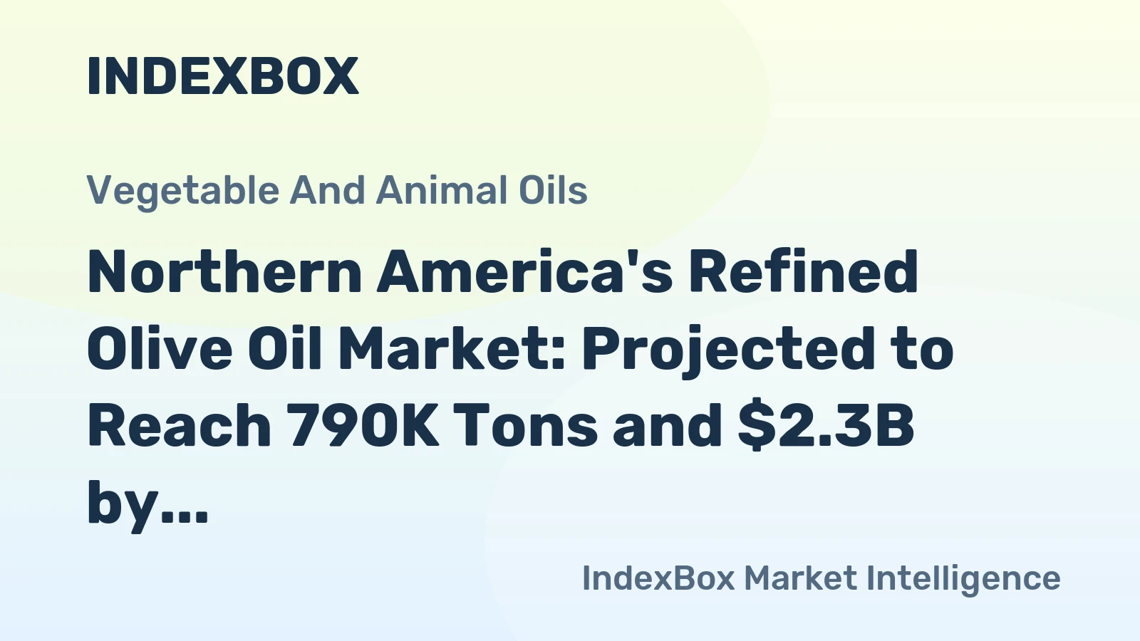 Northern America's Refined Olive Oil Market: Projected to Reach 790K Tons and $2.3B by 2035