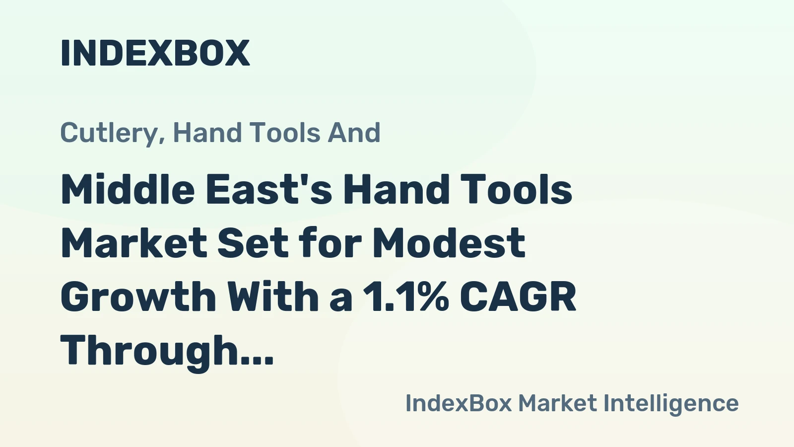 Middle East's Hand Tools Market Set for Modest Growth With a 1.1% CAGR Through 2035