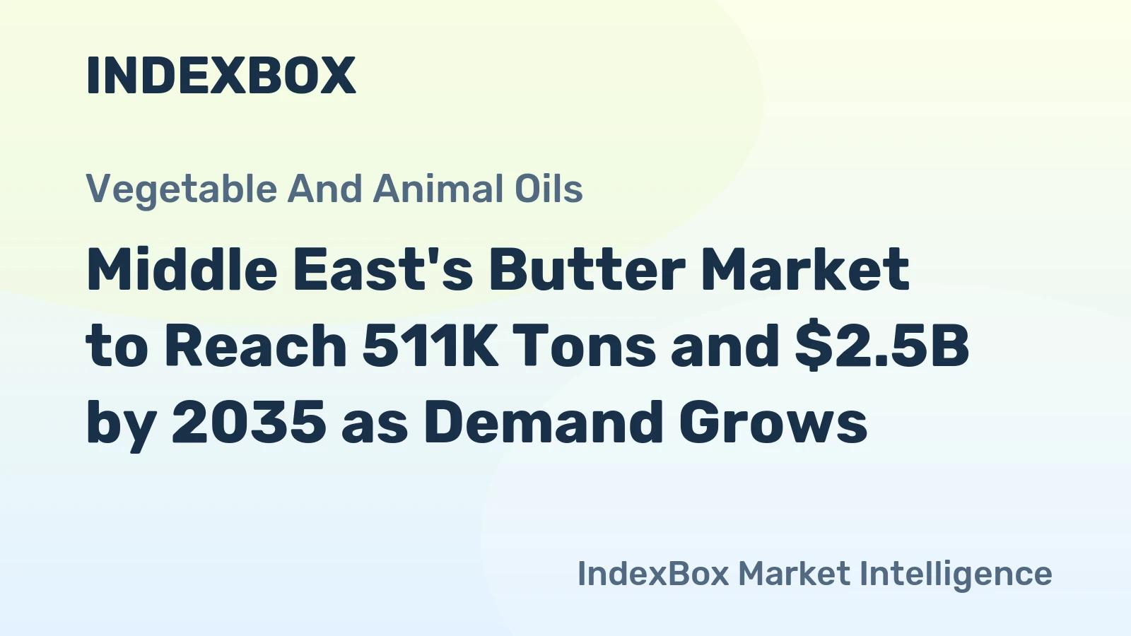 Middle East's Butter Market to Reach 511K Tons and $2.5B by 2035 as Demand Grows