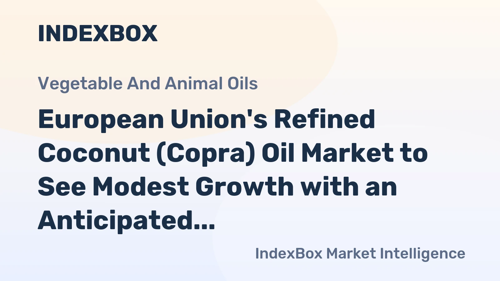 European Union's Refined Coconut (Copra) Oil Market to See Modest Growth with an Anticipated CAGR of +0.2% from 2024 to 2035
