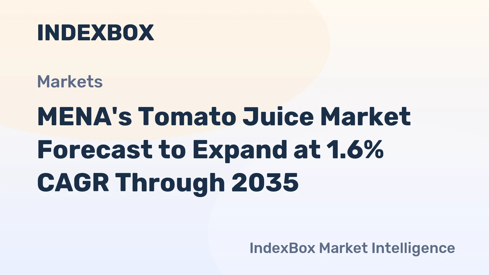 MENA's Tomato Juice Market Forecast to Expand at 1.6% CAGR Through 2035
