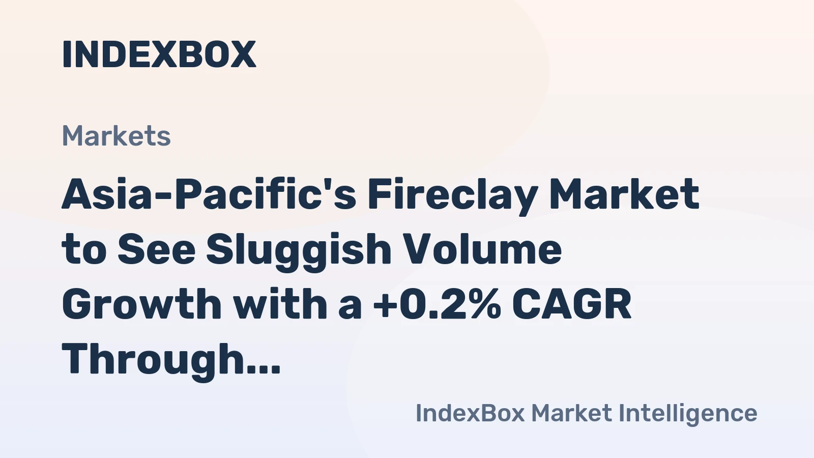 Asia-Pacific's Fireclay Market to See Sluggish Volume Growth with a +0.2% CAGR Through 2035