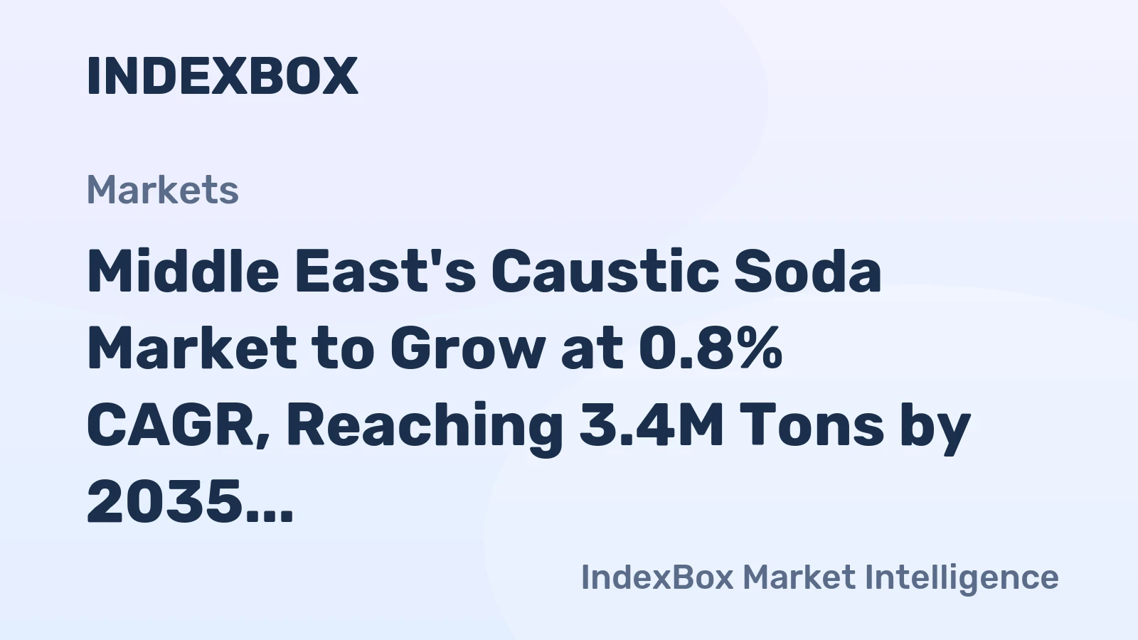 Middle East's Caustic Soda Market to Grow at 0.8% CAGR, Reaching 3.4M Tons by 2035