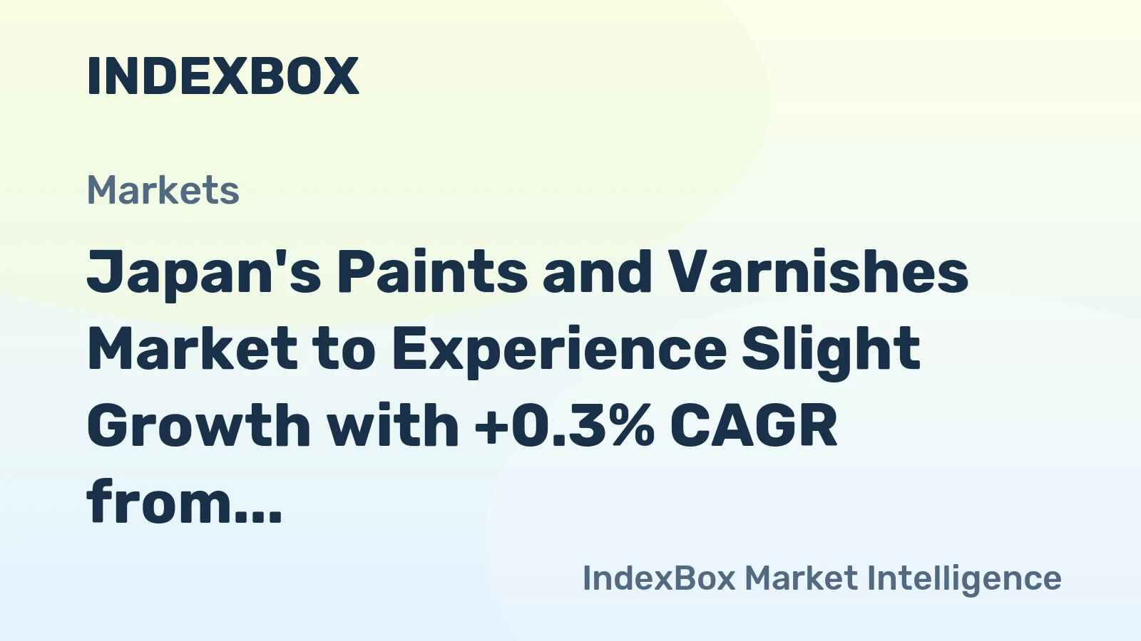 Japan's Paints and Varnishes Market to Experience Slight Growth with +0.3% CAGR from 2024 to 2035