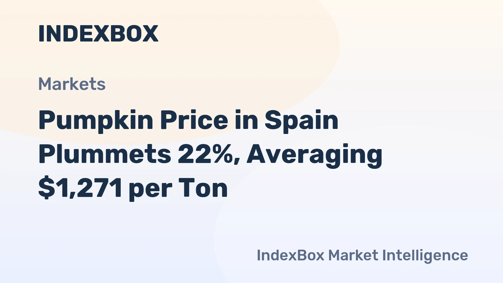Pumpkin Price in Spain Plummets 22%, Averaging $1,271 per Ton