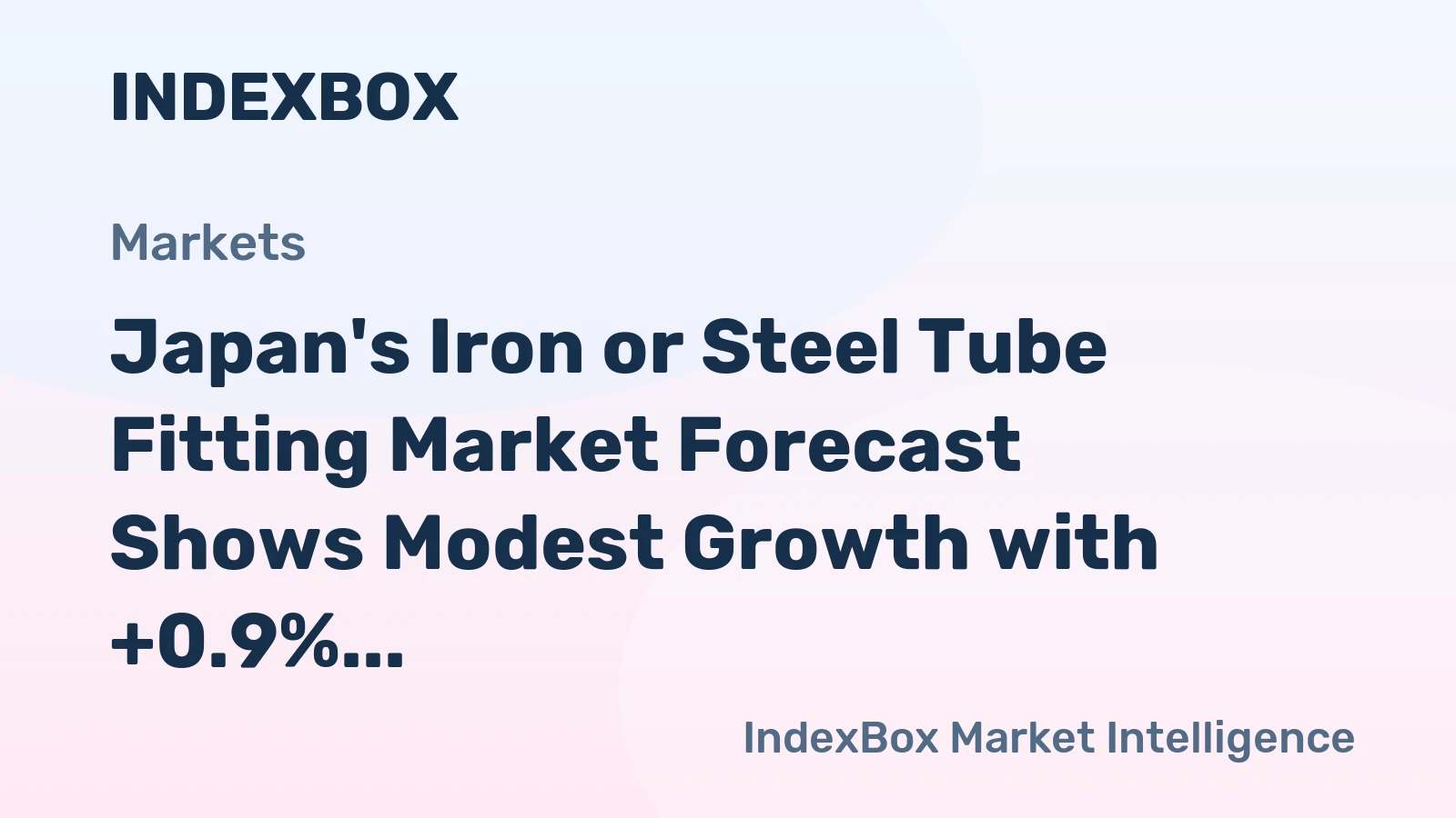 Japan's Iron or Steel Tube Fitting Market Forecast Shows Modest Growth with +0.9% Volume CAGR