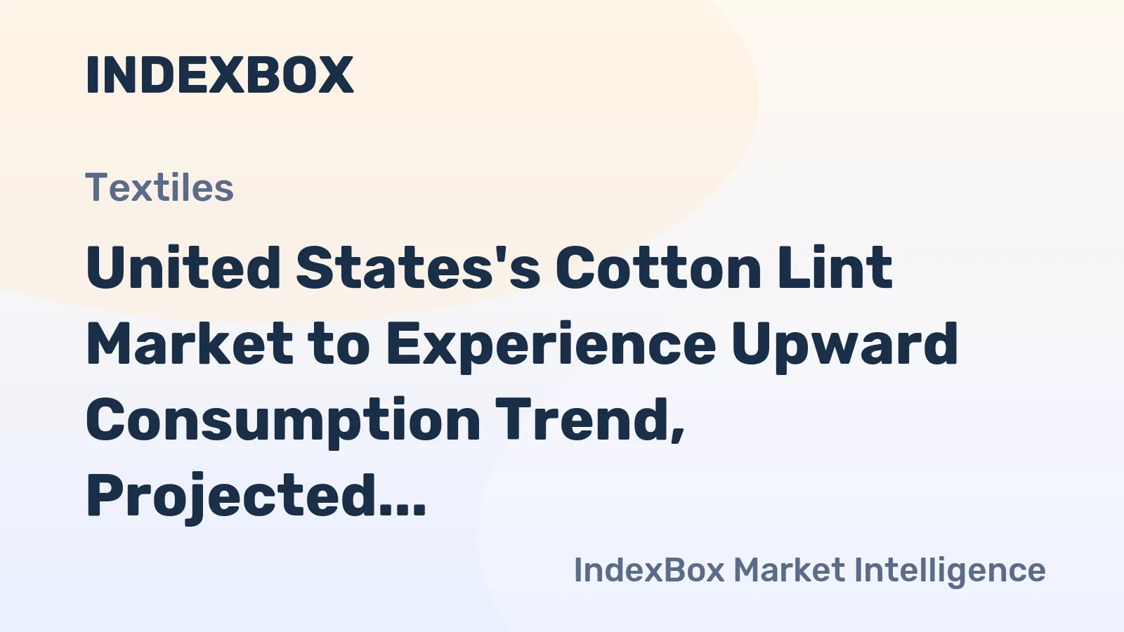 United States's Cotton Lint Market to Experience Upward Consumption Trend, Projected to Reach 9.8M Tons and $22.7B by 2035