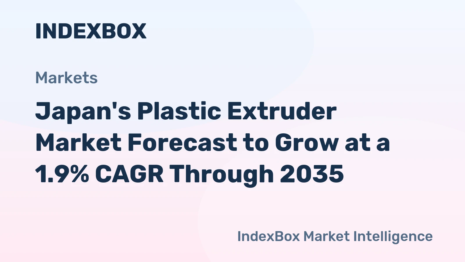 Japan's Plastic Extruder Market Forecast to Grow at a 1.9% CAGR Through 2035