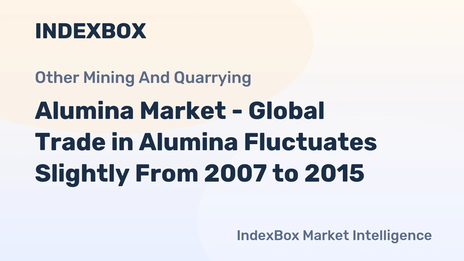 Alumina Market - Global Trade in Alumina Fluctuates Slightly From 2007 to 2015