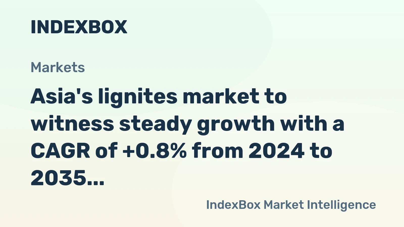Asia's lignites market to witness steady growth with a CAGR of +0.8% from 2024 to 2035