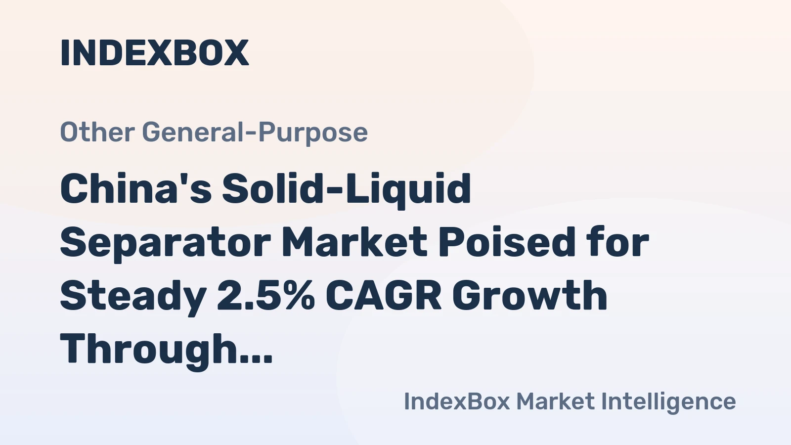 China's Solid-Liquid Separator Market Poised for Steady 2.5% CAGR Growth Through 2035
